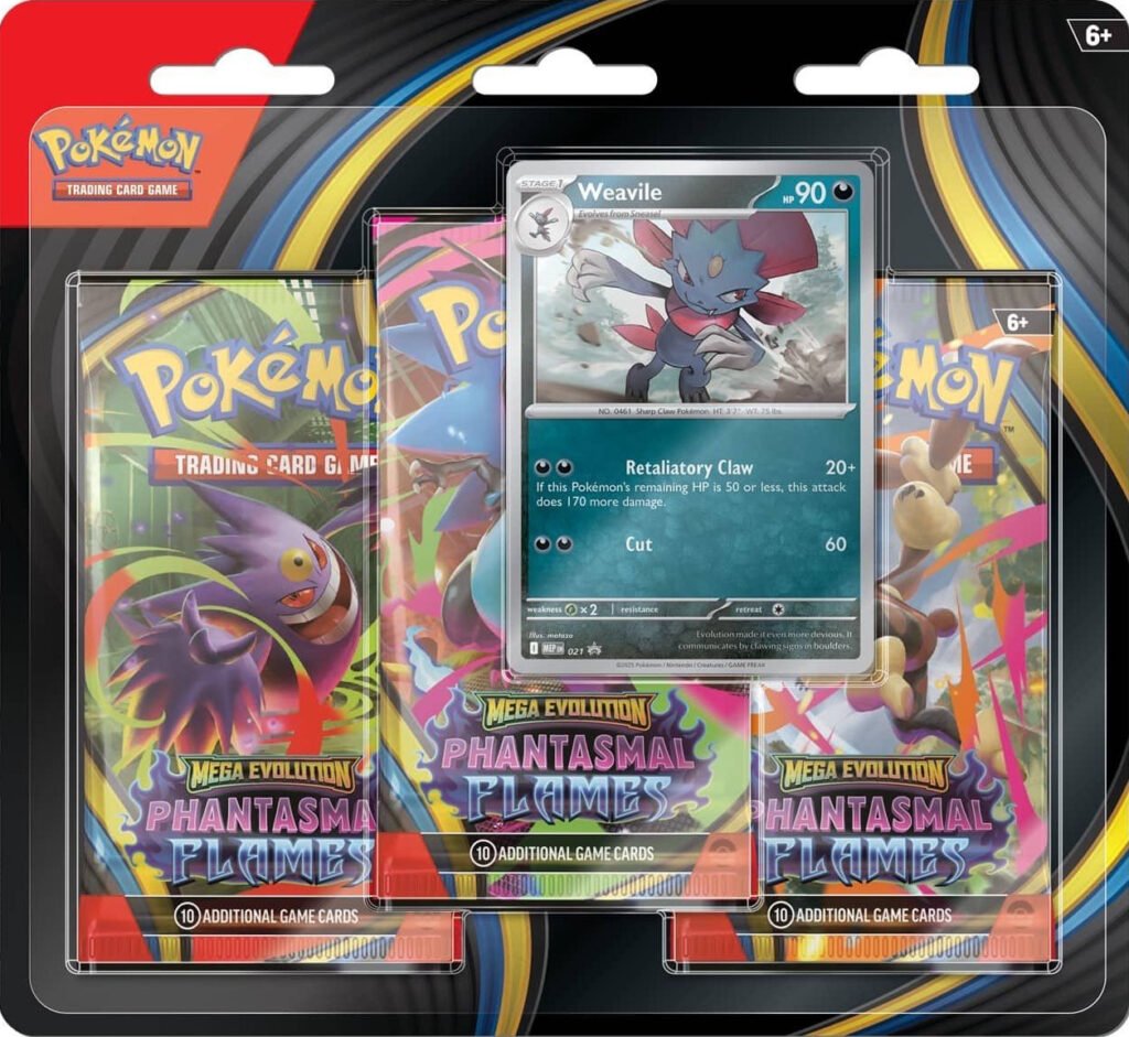 Pokémon - Phantasmal Flames - 3 Pack Blister - Weavile - HiroShop